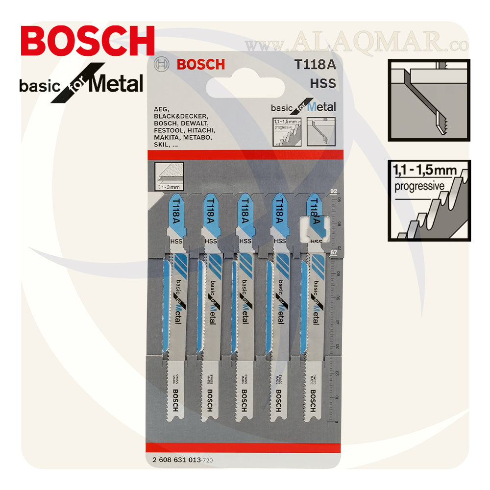 شفرة منشار اركيت معادن T118A 5قطع 2608631013 BOSCH – الأقمر للعدد